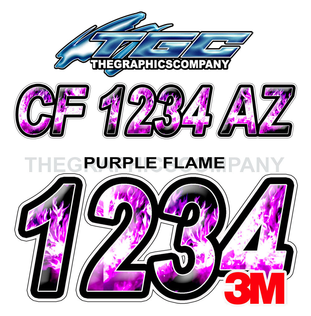Purple Flame Boat Registration Numbers – The Graphics Company
