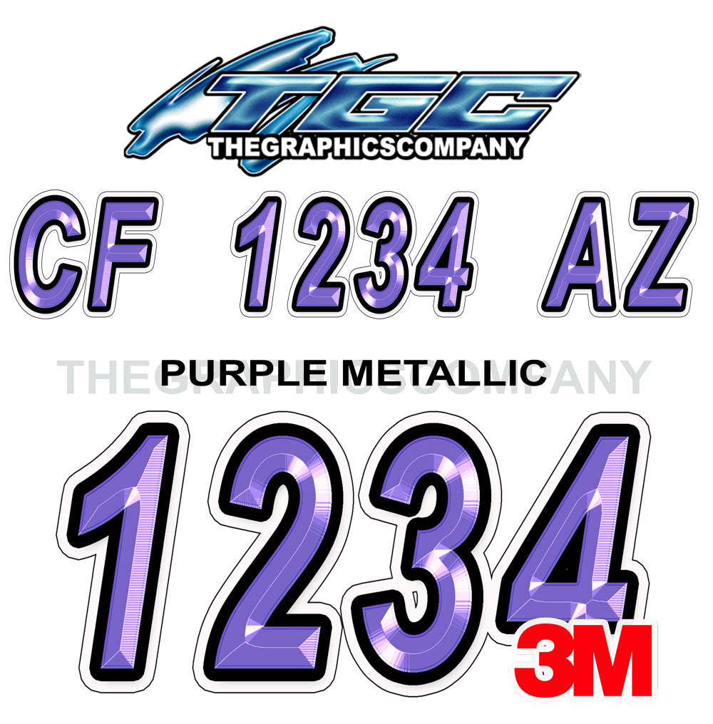 Purple Metallic Boat Registration Numbers – The Graphics Company