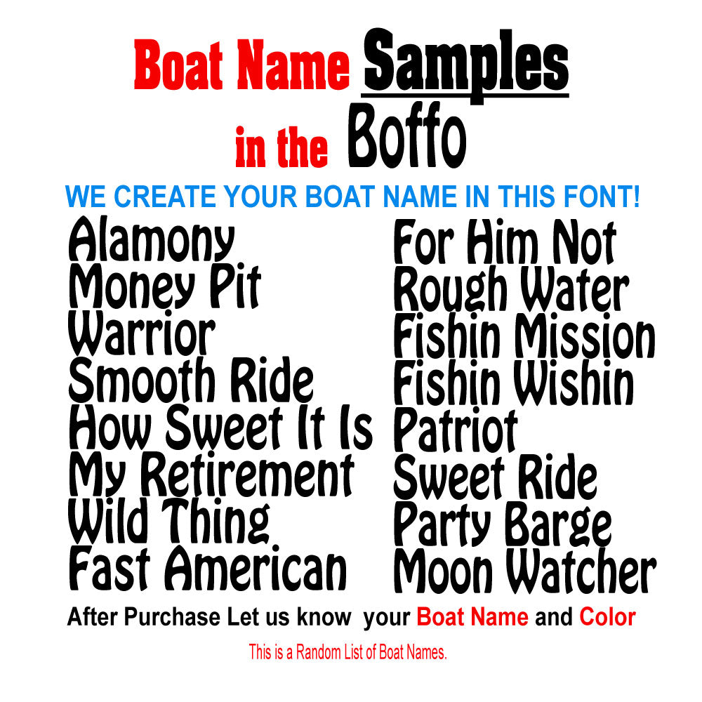 Custom Boat Names Bofo – The Graphics Company