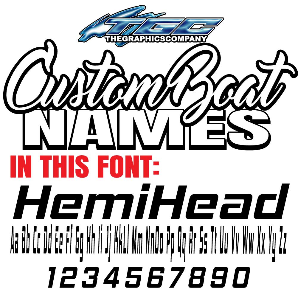 Custom Boat Names Hemi Head – The Graphics Company