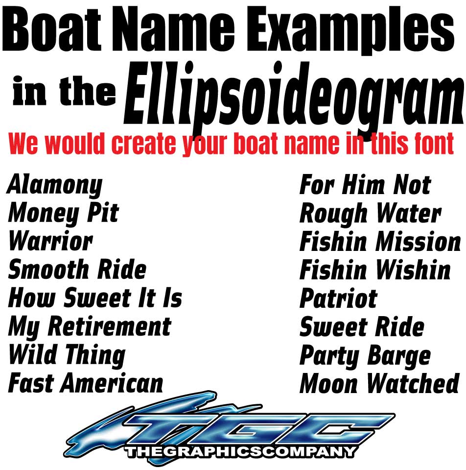 Custom Boat Names Elippsoideogram – The Graphics Company