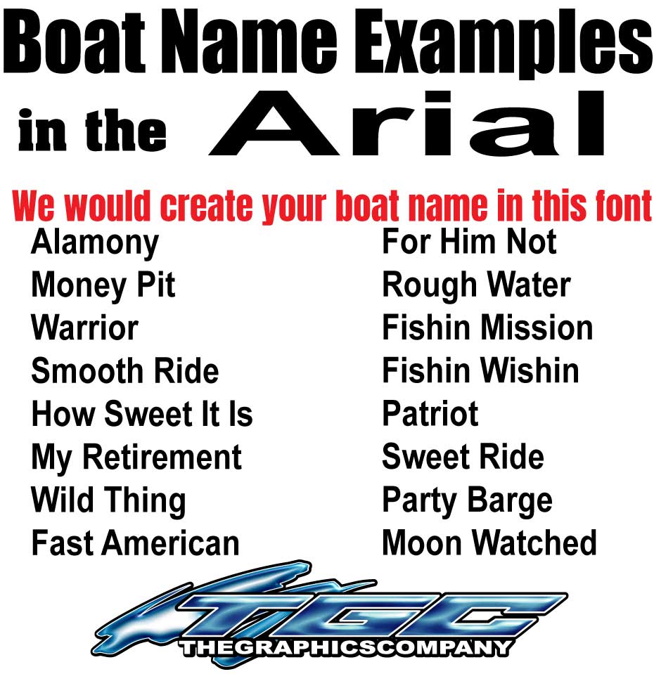 Custom Boat Names Arial – The Graphics Company