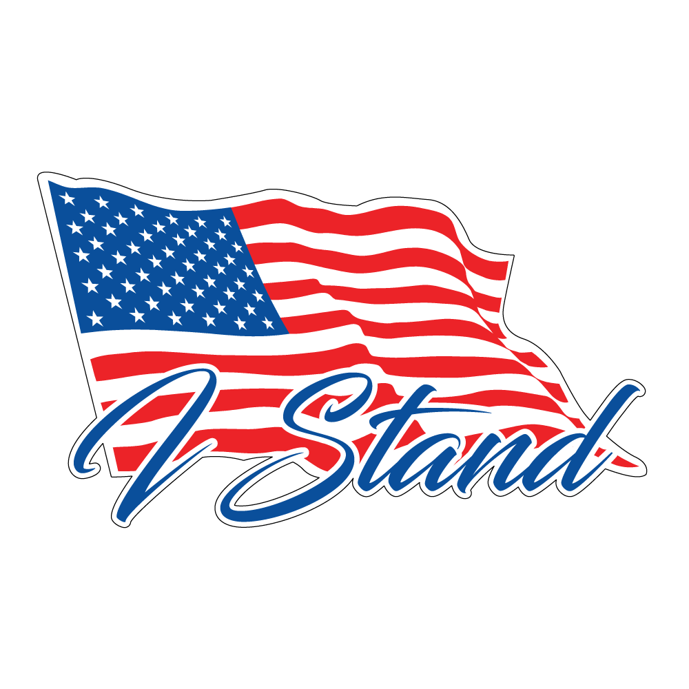 I Stand American Flag Sizes 3inch - 48inch – The Graphics Company