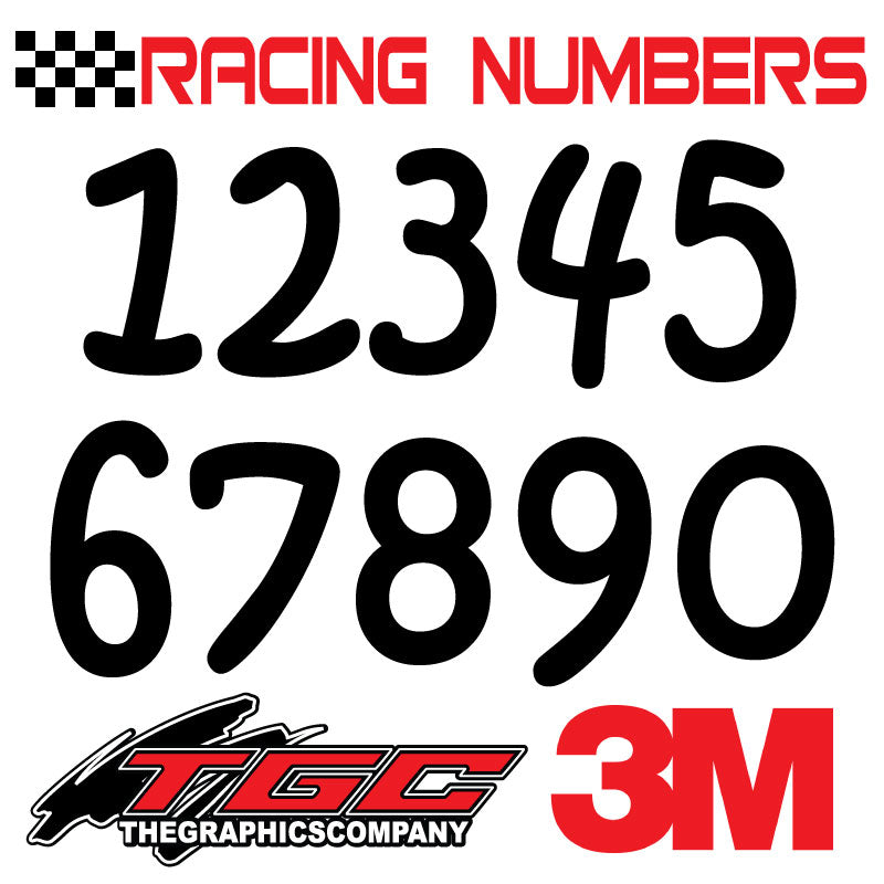 Racing Numbers Vinyl Decals Stickers Kristen 3 pack – The Graphics Company