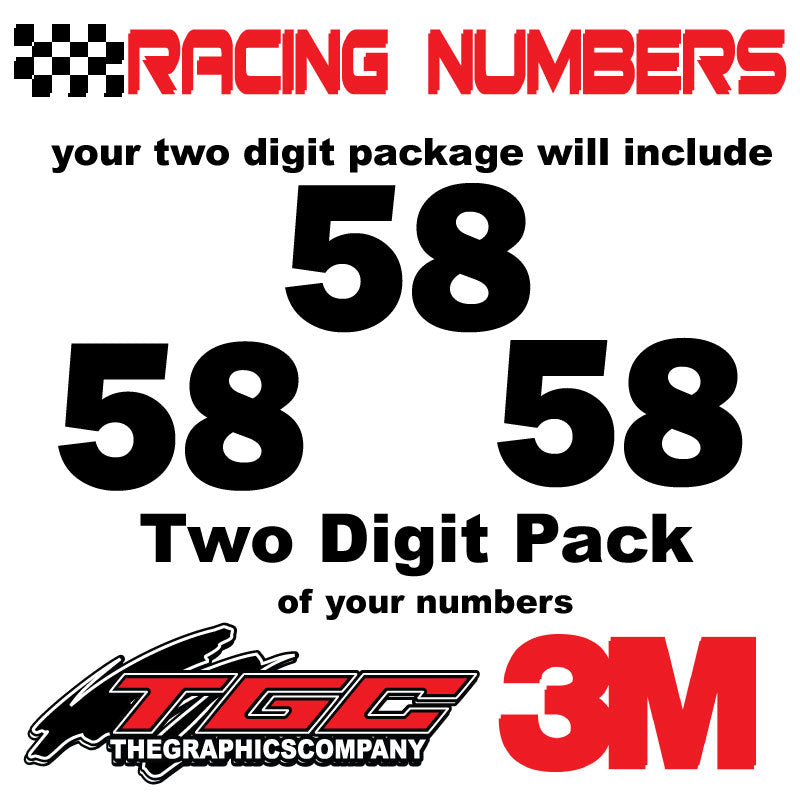 Racing Numbers Vinyl Decals Stickers Franklin Heavy 3 pack – The ...