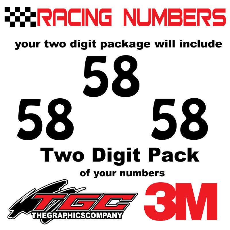 Racing Numbers Vinyl Decals Stickers Hobo 3 pack – The Graphics Company